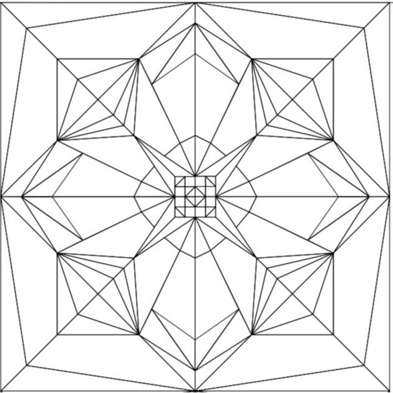 Full Bloom Quilt Block Paper Piecing Pattern: 4 Sizes (PDF Download) - Etsy