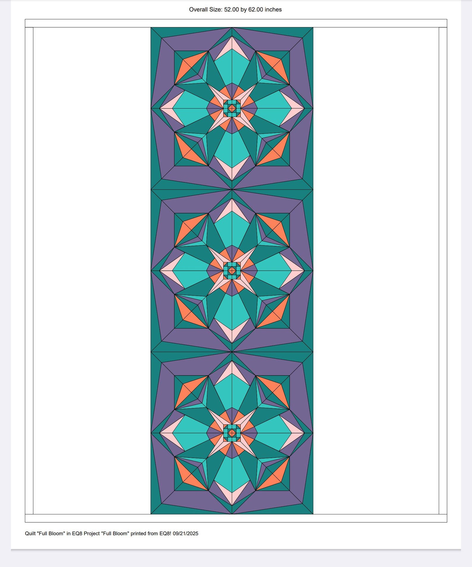 Full Bloom Quilt Block Paper Piecing Pattern: 4 Sizes (PDF Download) - Etsy