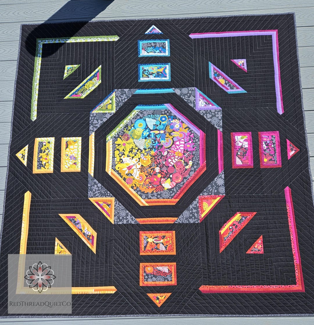 Handmade Black and Hombre Quilt Extra-large Throw Size/personalization ...