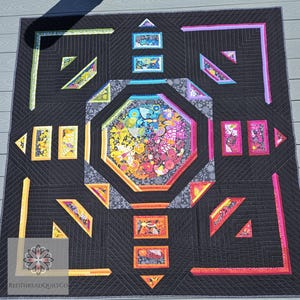 Handmade Black and Hombre Quilt Extra-large Throw Size/personalization ...