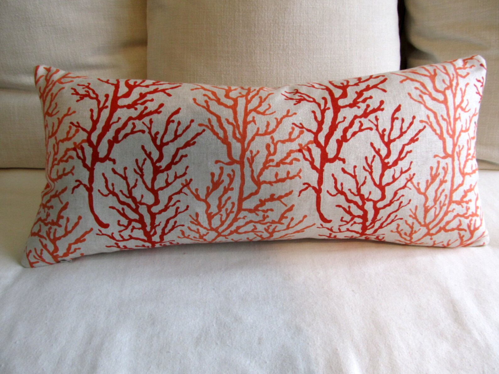 13x26 CAPRIS CORAL Decorative Designer Bolster Pillow Insert | Etsy