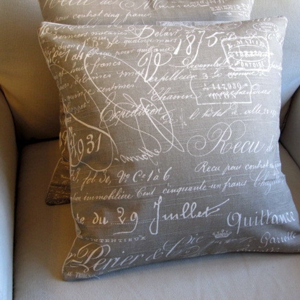 French Script Pillow - Etsy