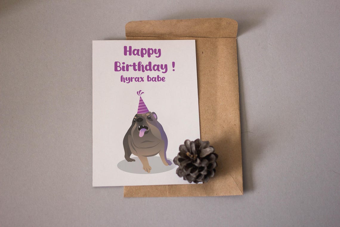Hyrax Birthday Card (digital File for Download) - Etsy Canada