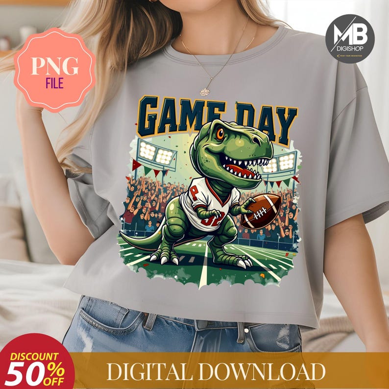 T-rex Football Game Day PNG: Dinosaur Design (digital Download) - Etsy