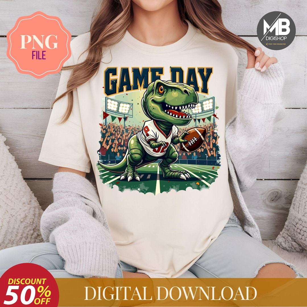 T-rex Football Game Day PNG: Dinosaur Design (digital Download) - Etsy