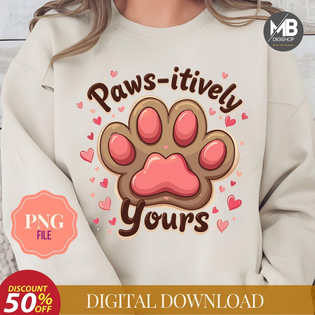 Pawsitively Yours PNG, Love Dog Paw Png, Dog Lover Gift for Women Png ...