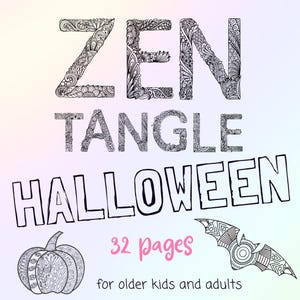 Halloween Coloring Pages for Kids & Adults 32 Pages / Zentangle ...