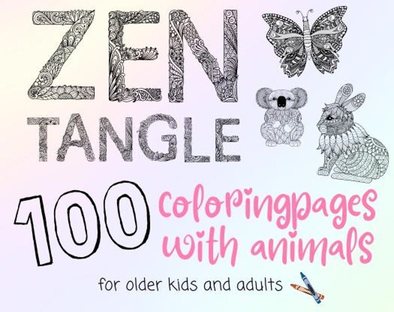 100 Zentangle Coloringpages With Animals / Zentangle / Drawing ...