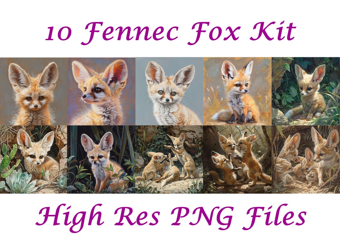 10 Fennec Fox Kit Digital High Res PNG Files - Etsy