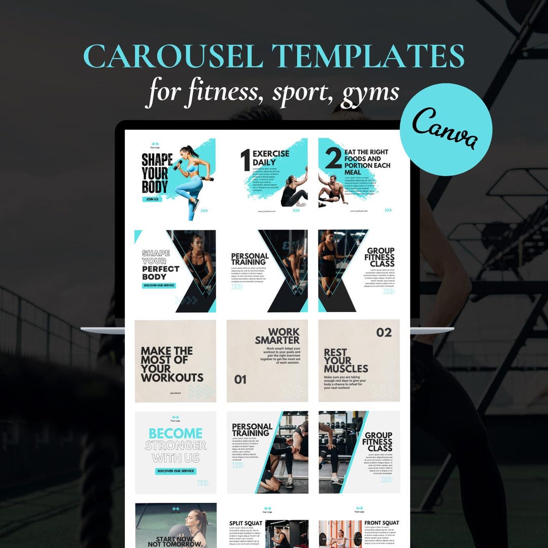 Carousel Template for Fitness or Sport | Linkedin Post | Instagram ...