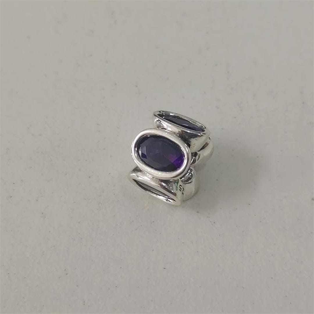 Pandora Charm-silver Purple Oval Lights Charm - Etsy