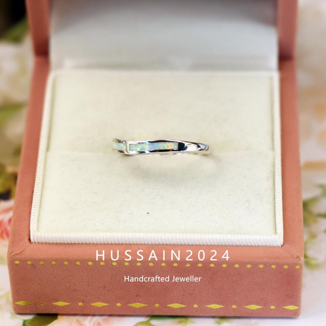 Customizable Couple Opal Rings, Symbol of Partnership, Meaningful Gift ...