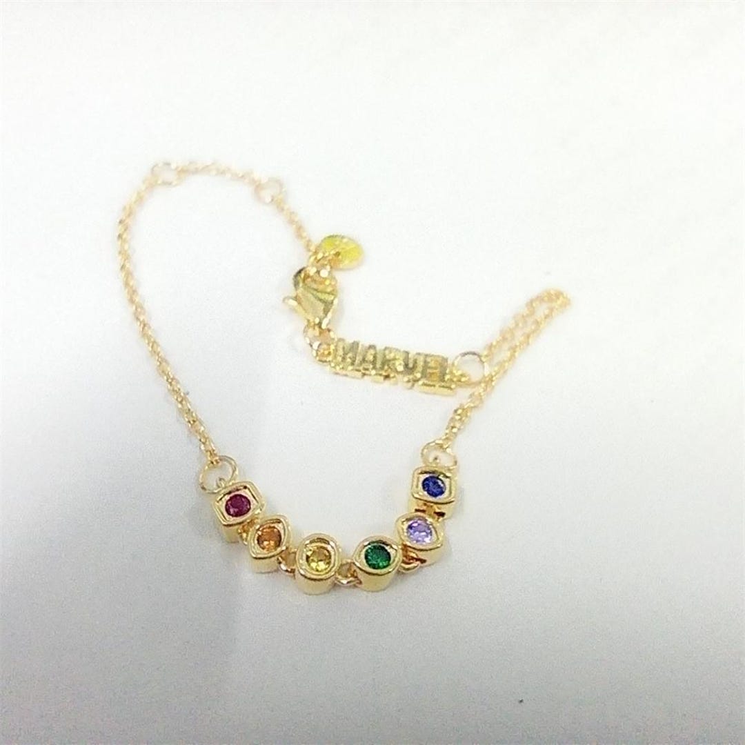 Pandora Marvel the Avengers Infinity Stones Chain Gold Bracelet - Etsy