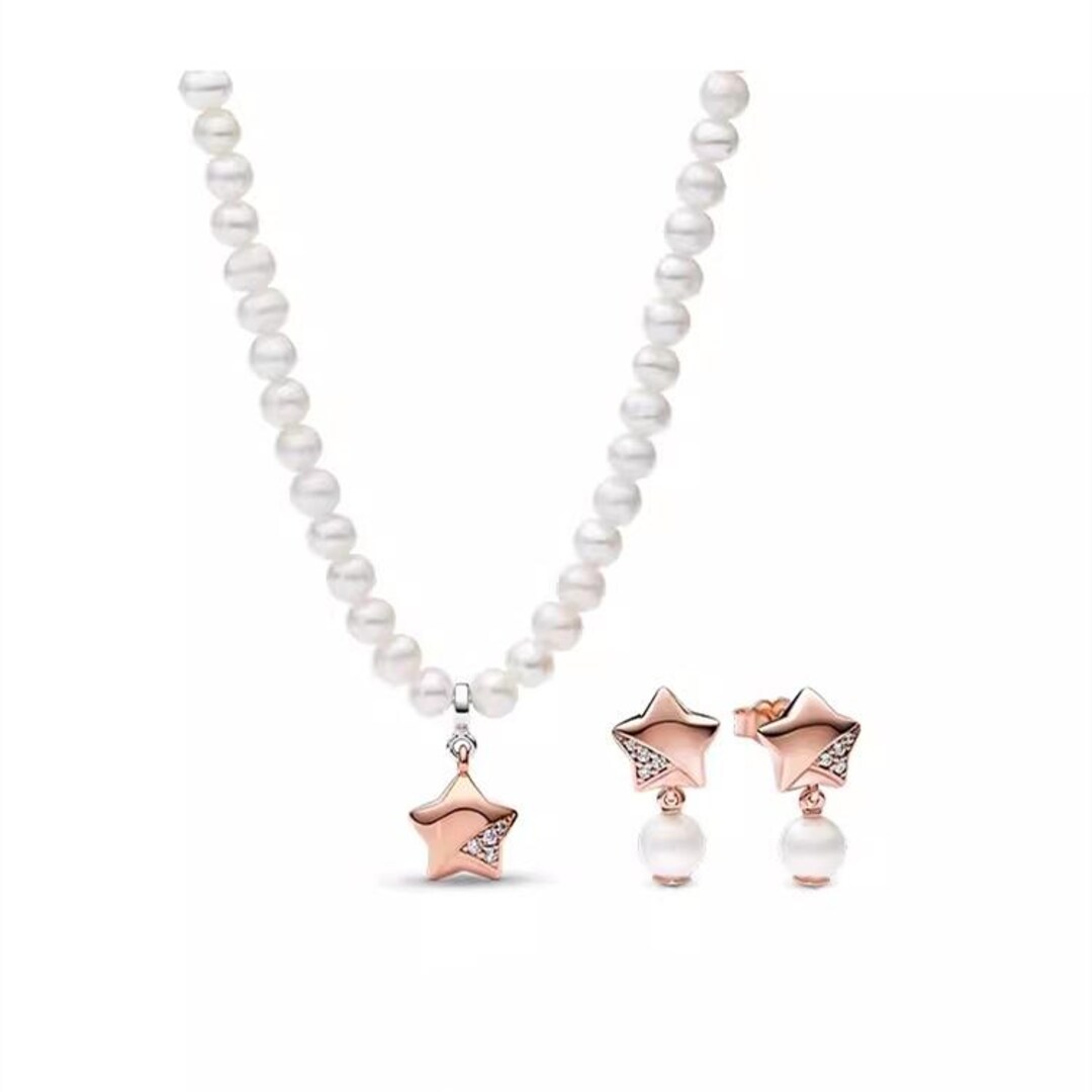 Pandora Lucky Star Collection Precious Star Necklace 45cm Stud Earrings ...