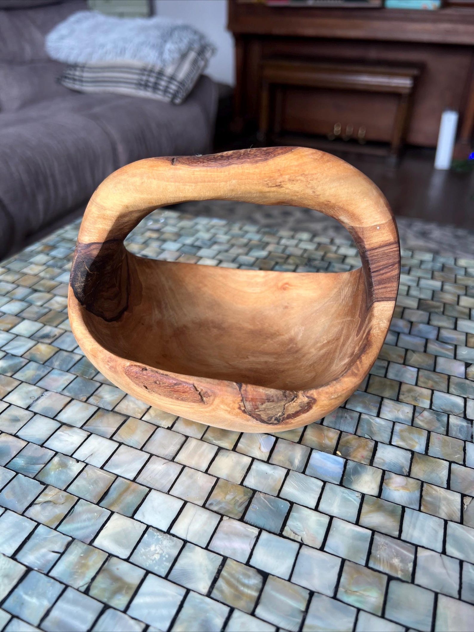 Vintage Wood Bowl, Approximately 6 Inch X 4.5 X 4.5 Inches, Coin ...