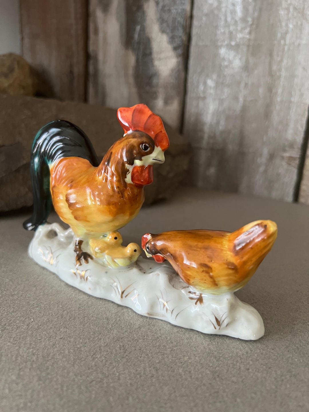 RARE FIND Rooster Chicken Chicks, Made in Occupied Japan, Stamp on ...