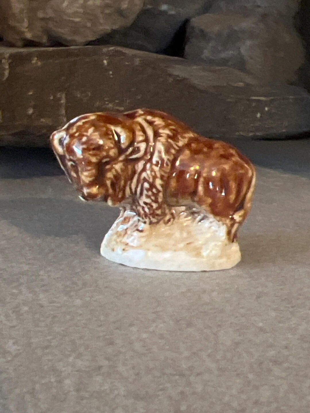 Brown Bison, Rose Tea, Wade's Whimsies, Glazed Porcelain Figurines ...