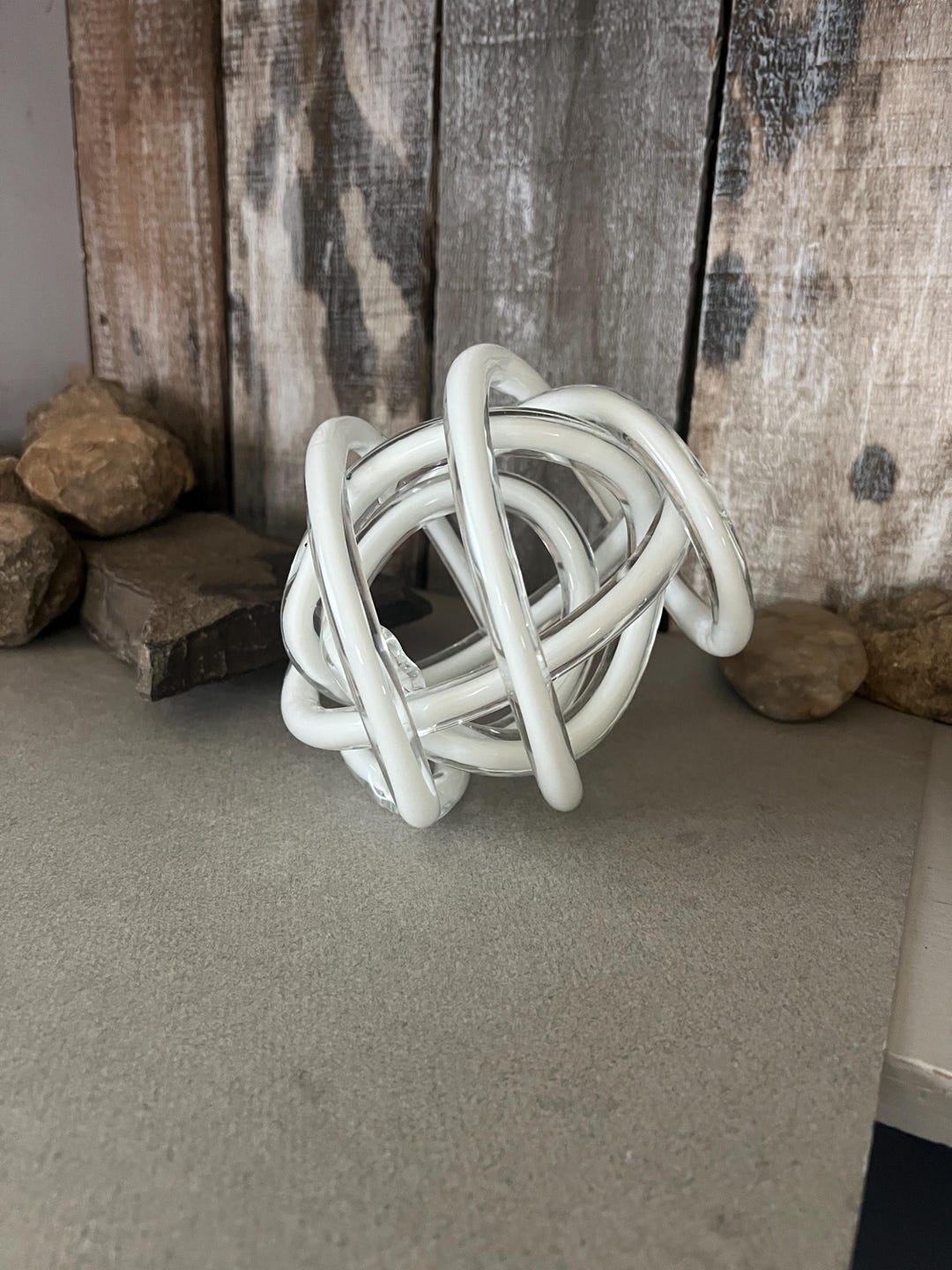 White Glass Wound Glass Rope, Very Fun, Great Addition to a Desk or ...