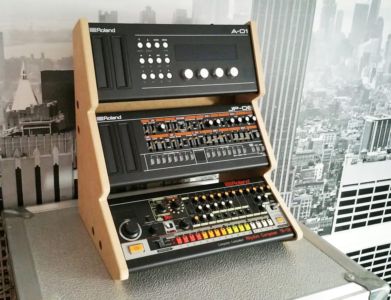 Triple Roland Boutique Plain MDF Recessed Stand From Synths and Wood - Etsy