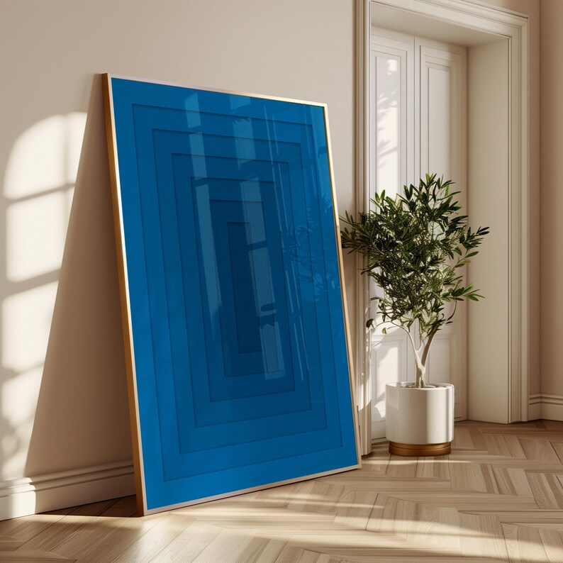 Blue Abstract Art Print - Wall Posters for Living Room – Abstract ...
