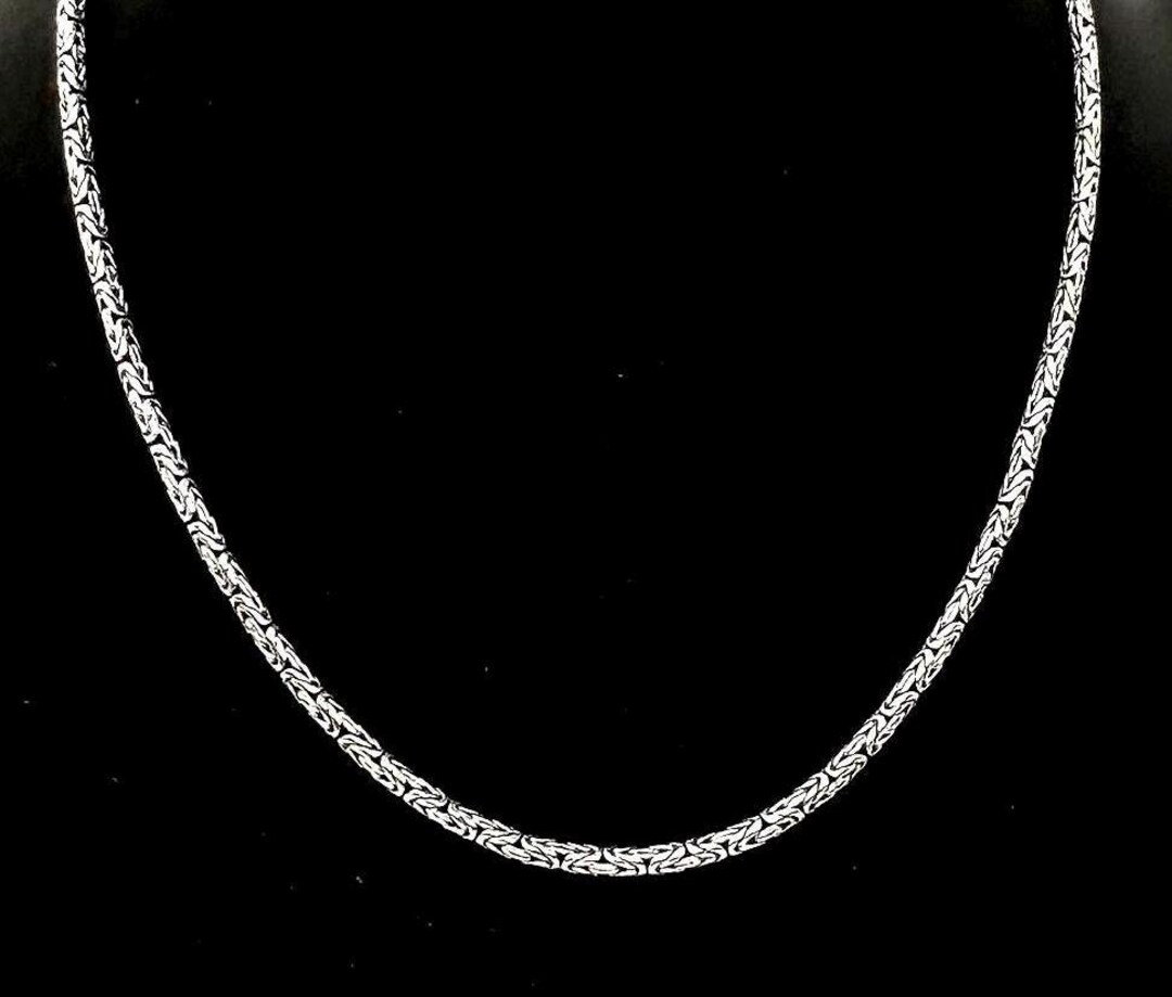 18 Italian Sterling Silver Round Byzantine Chain Necklace - Etsy