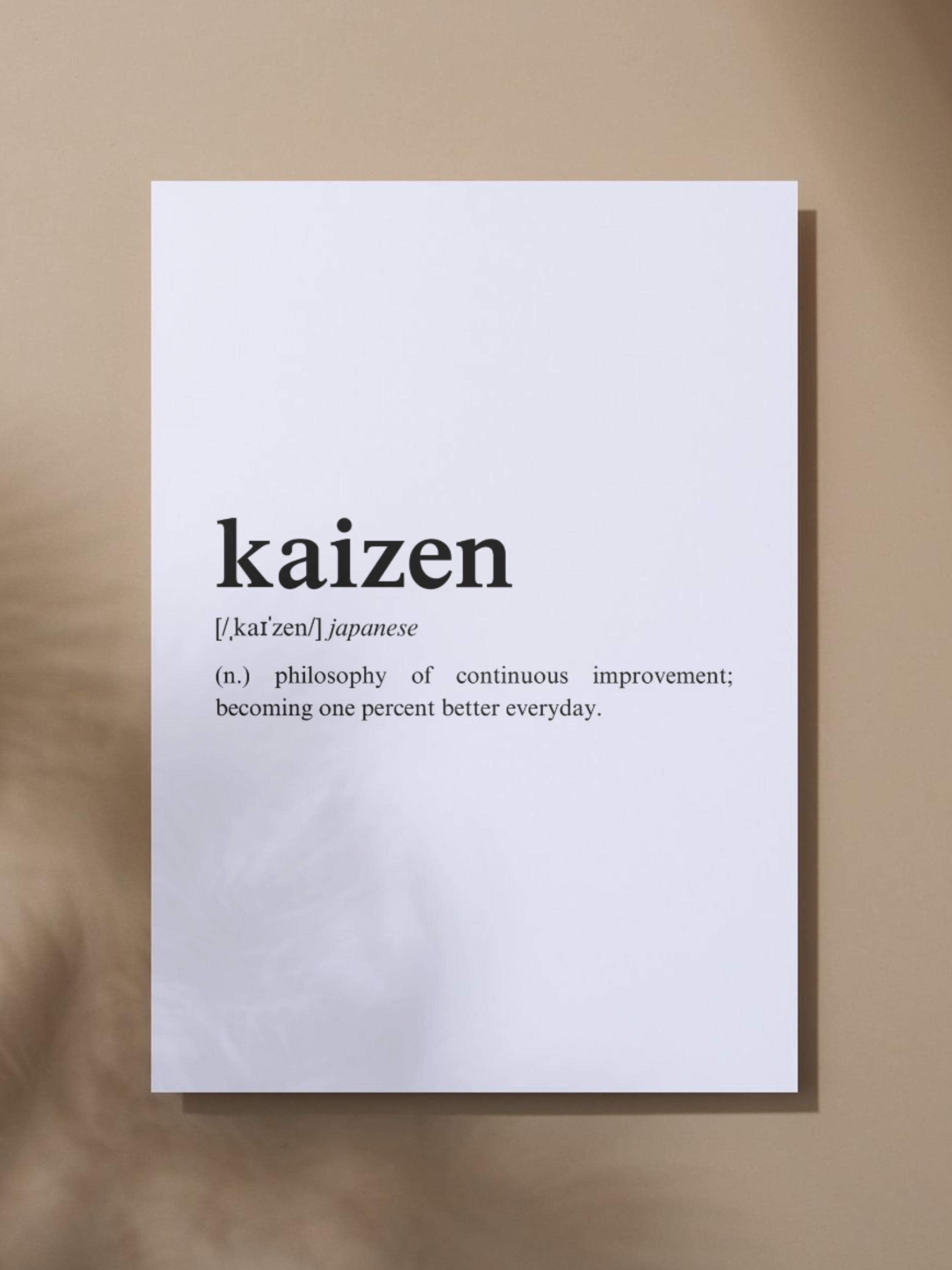 Kaizen Definition Print, Japanese Quote Poster, Kaizen Art Prints, Aesthetic Poster, Minimalist ...