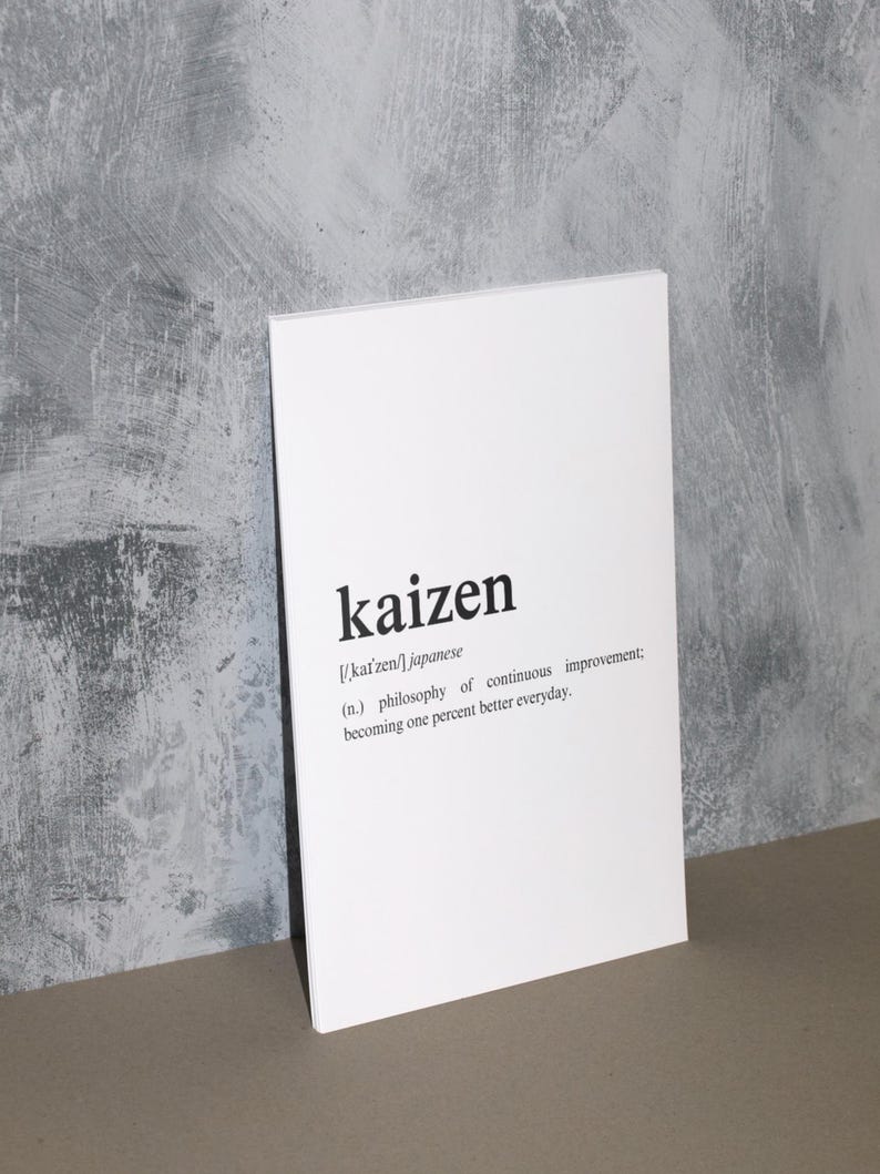 Kaizen Definition Print, Japanese Quote Poster, Kaizen Art Prints ...