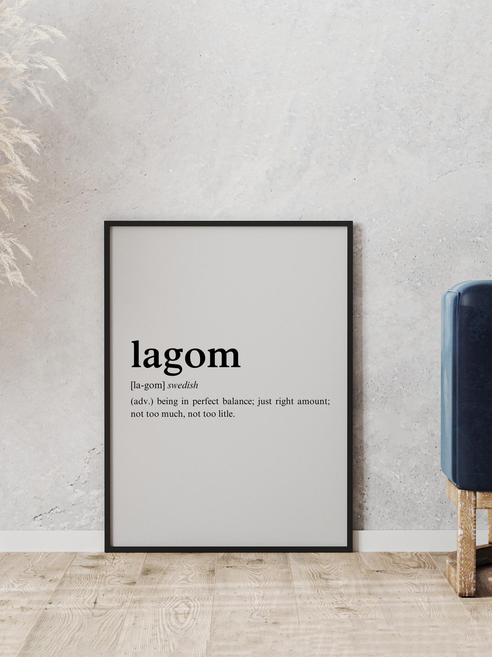 Lagom Definition Print, Swedish Quote Poster, Lagom Art Prints ...