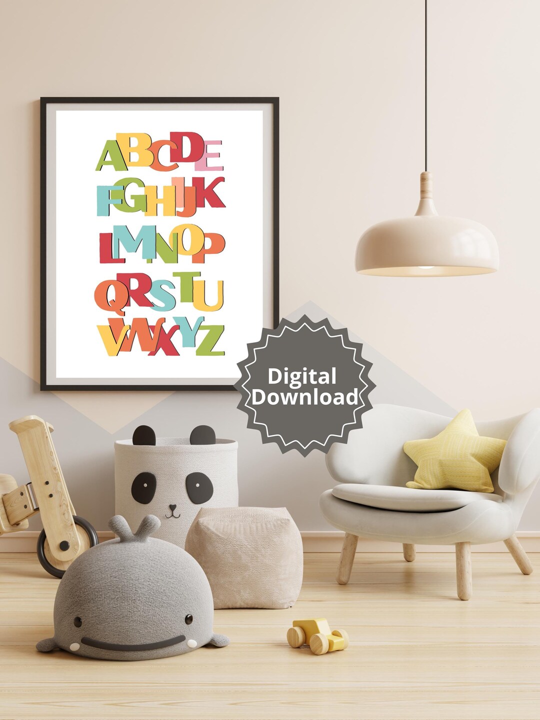 Alphabet Poster for Kids, Kids Room Wall Art, Watercolor Alphabet ...