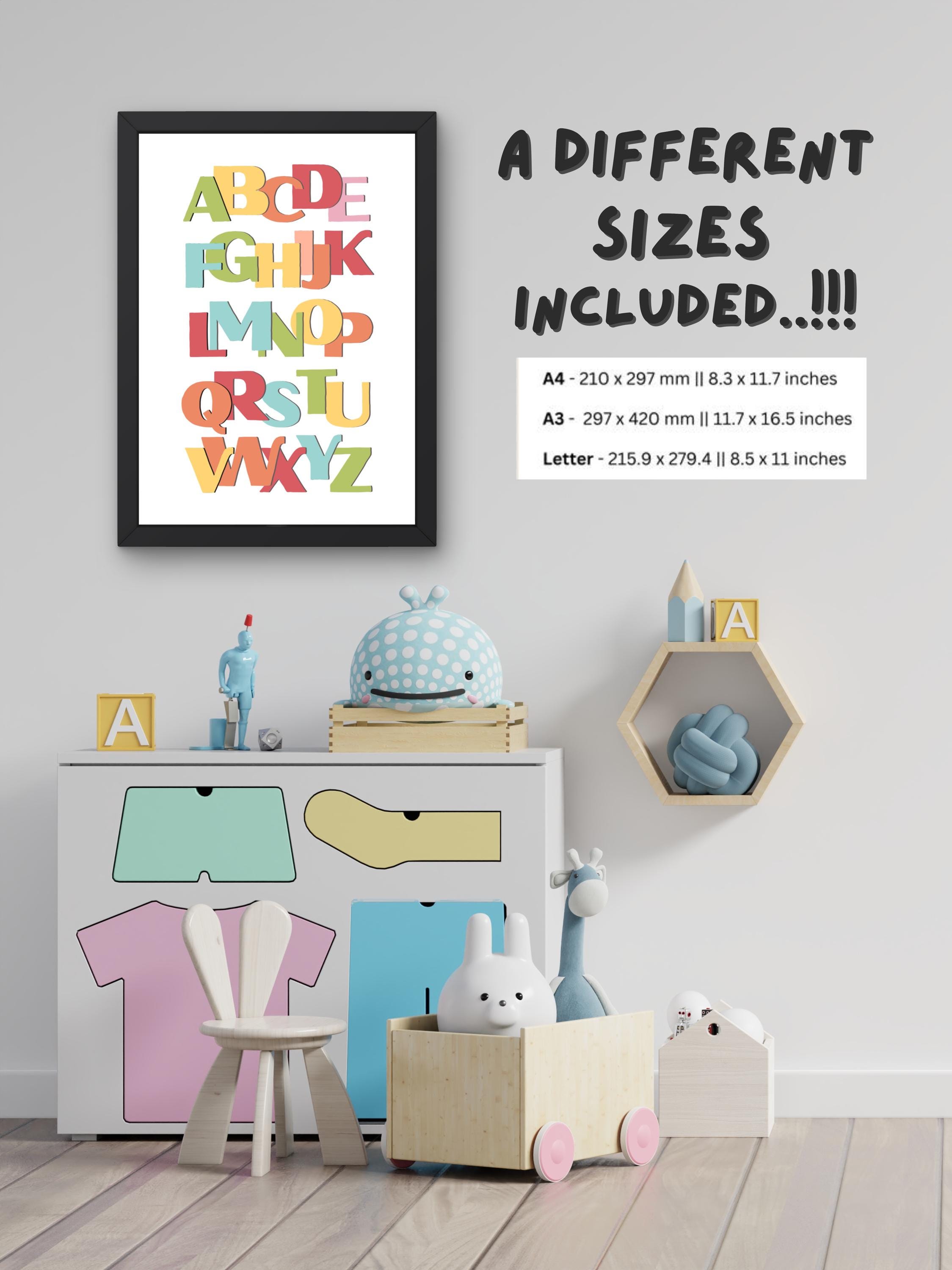 Alphabet Poster for Kids, Kids Room Wall Art, Watercolor Alphabet ...