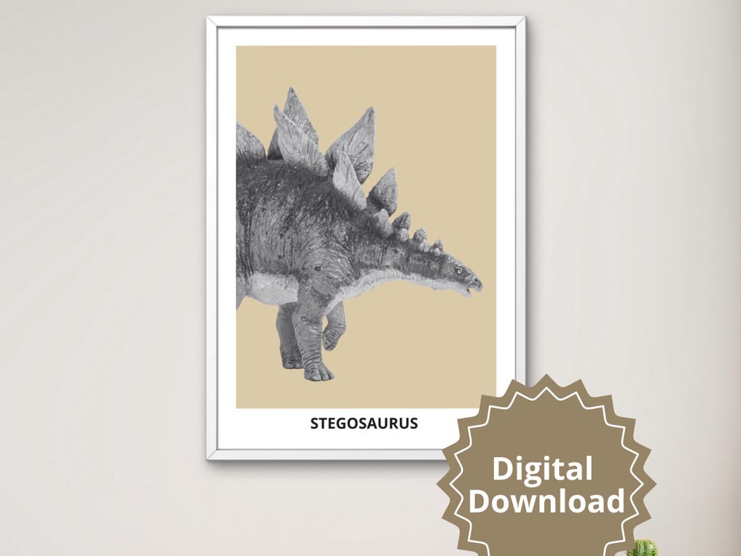 Stegosaurus Print, Dinosaur Wall Art, Stegosaurus Printable, Printable ...