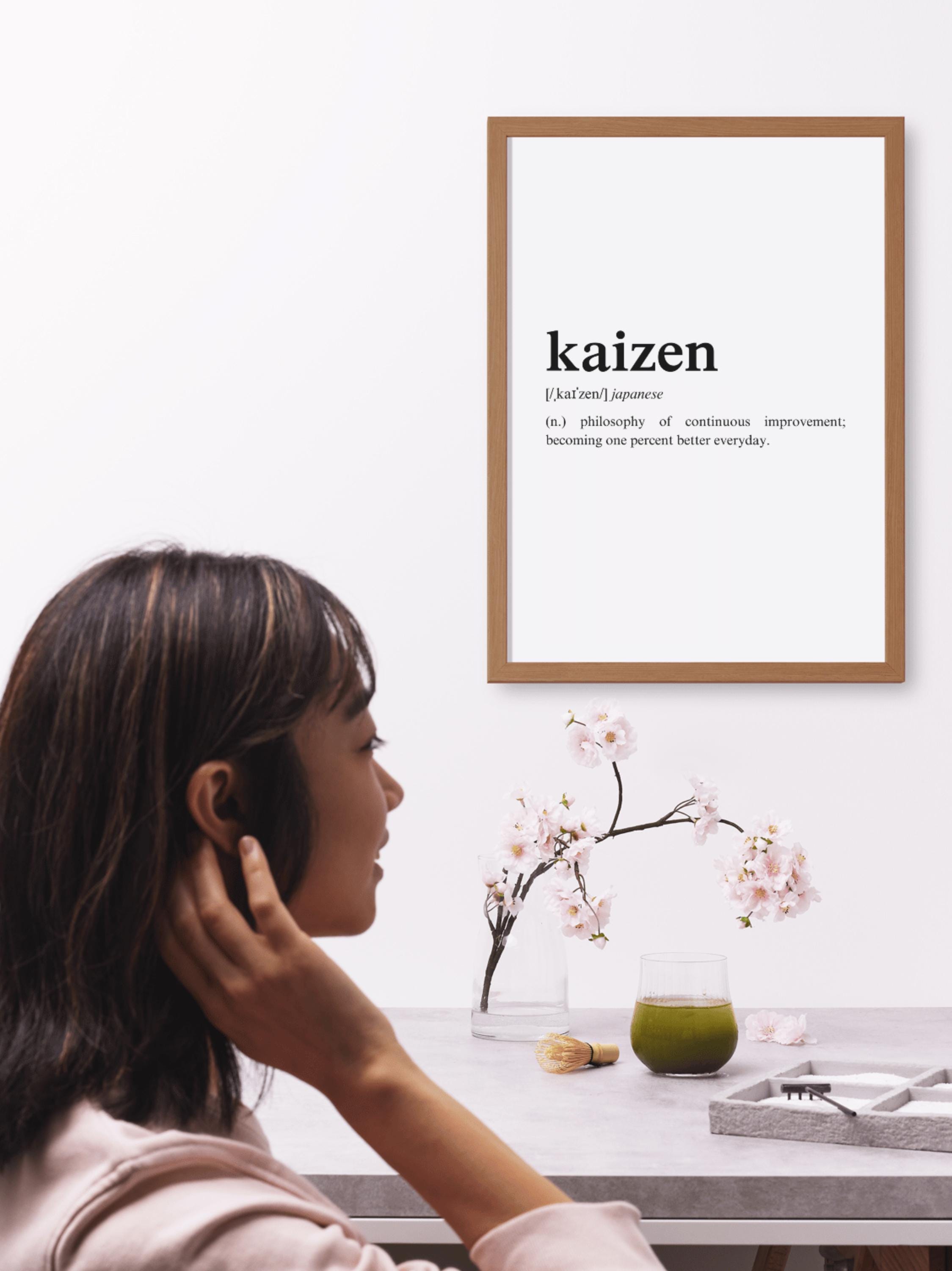 Kaizen Definition Print, Japanese Quote Poster, Kaizen Art Prints, Aesthetic Poster, Minimalist ...