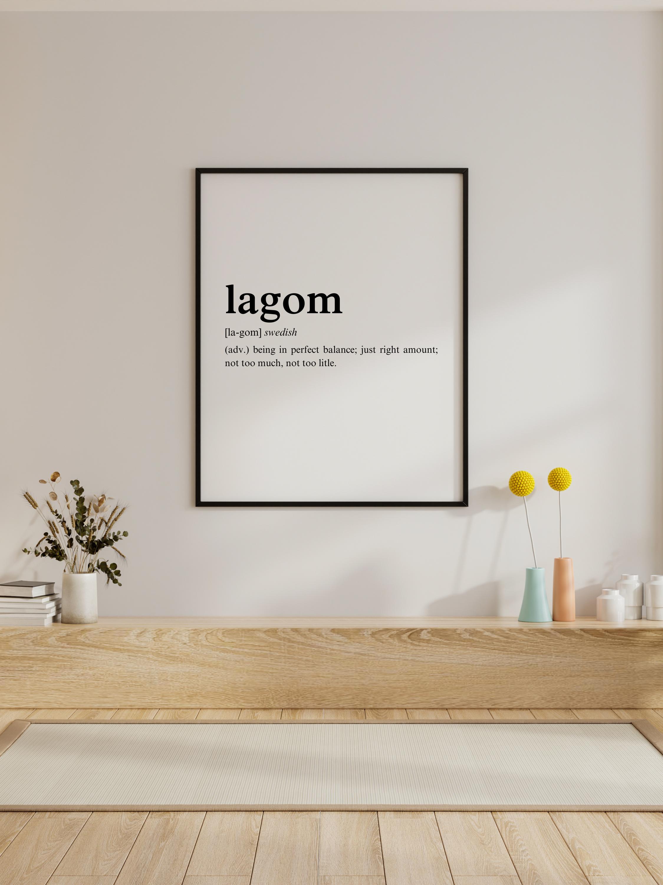 Lagom Definition Print, Swedish Quote Poster, Lagom Art Prints ...