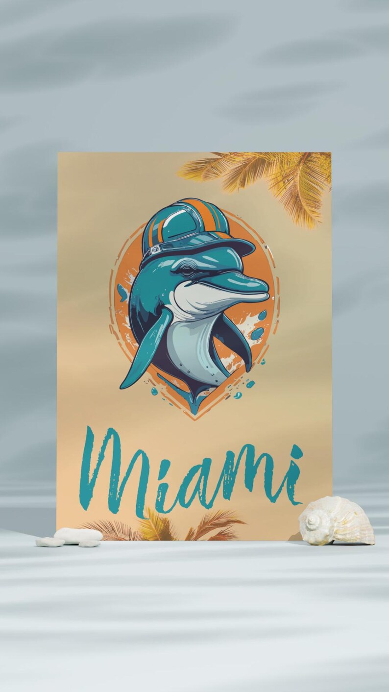 NFL Miami Dolphins Poster Printable Unique Digital Artwork for NFL Fans ...