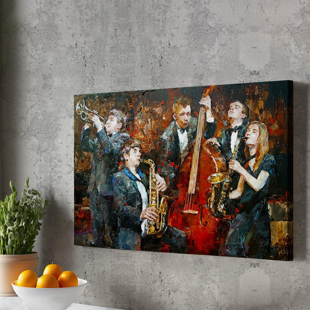 Jazz Musical Canvas Art, Large Wall Art, Music Canvas Wall Art, Music ...