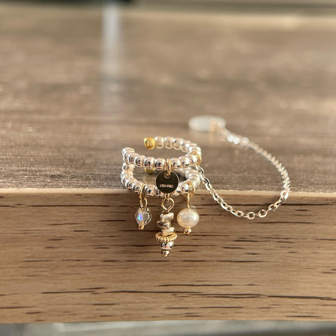 Gold-filled Earplug Earring / Earbud Holder: Pearl, Crystal & Sterling ...