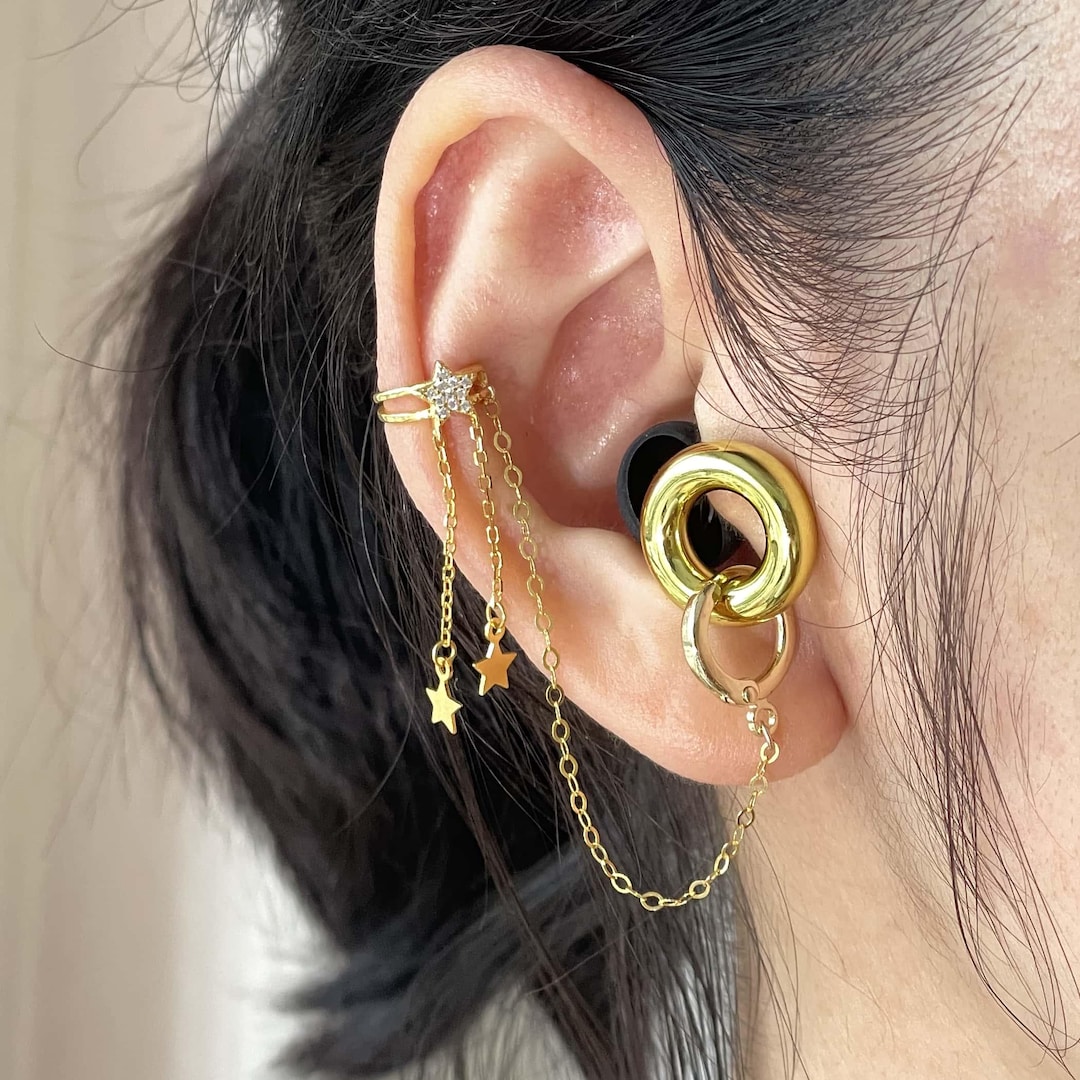 Personalized Star Earplug Earring / Earbud Holder: Sterling Silver Ear ...