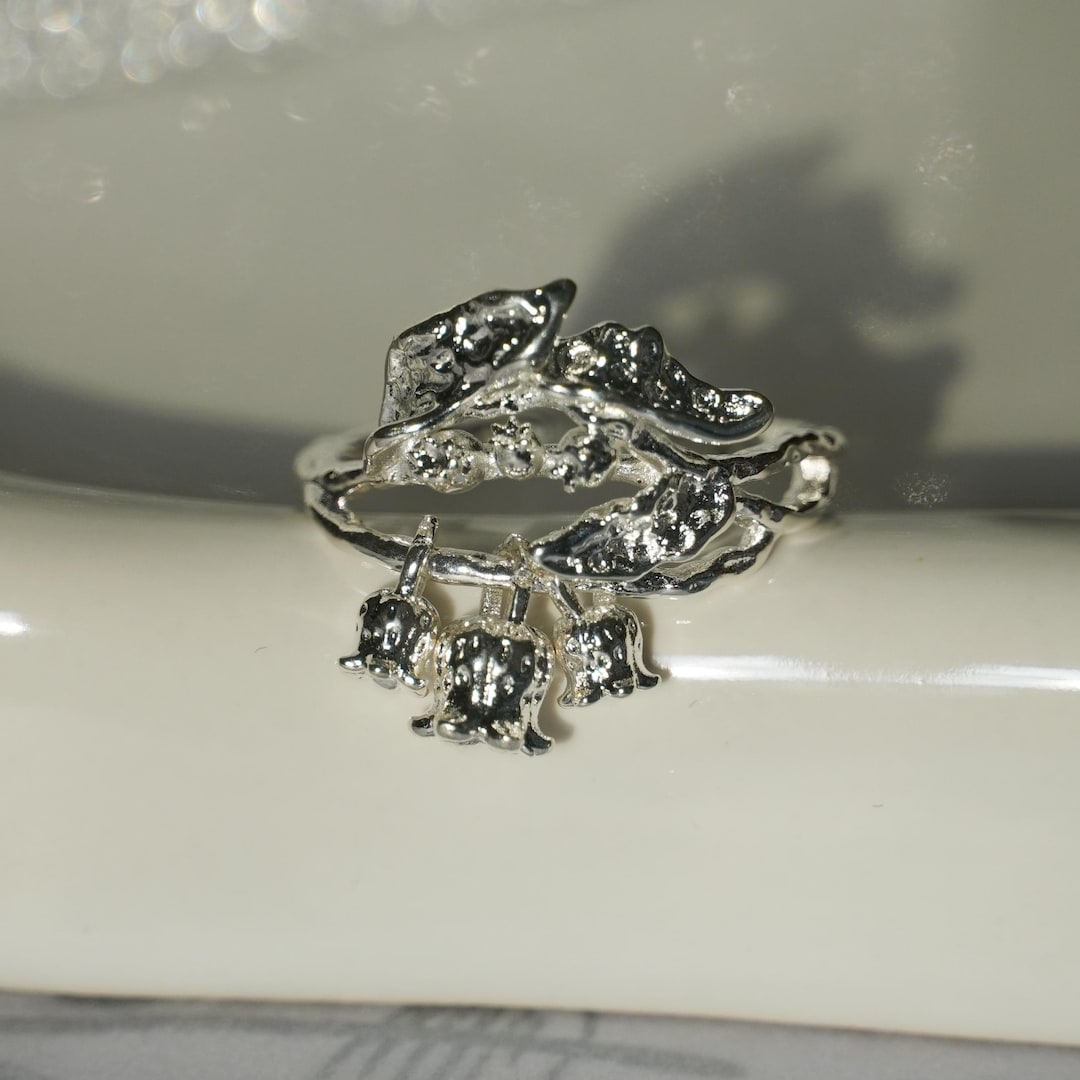 Adjustable Lily of the Valley Ring: Handmade Silver Flower, May Birth ...