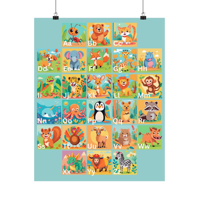 Alphabet ABC Poster for Nursery or Children's Room, 16x20, Kid's Room ...