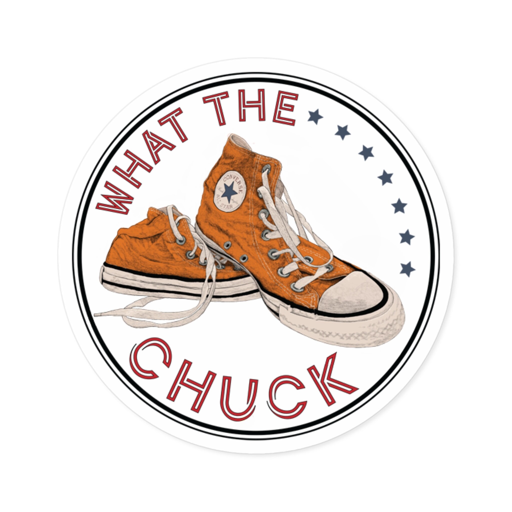 Converse Sticker, Chuck Taylor Sticker, WTF Sticker Round Stickers ...