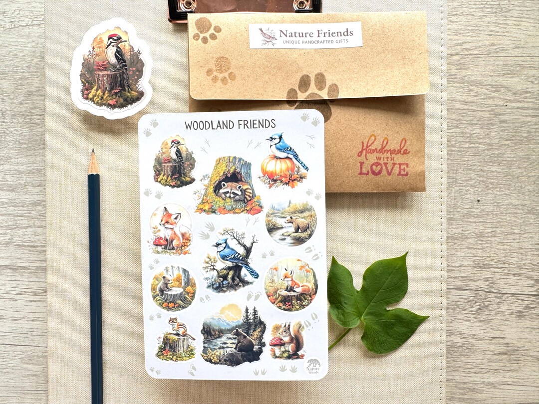 Sticker Sheet - 11pcs - Woodland Animals Back to School Teacher Gift ...