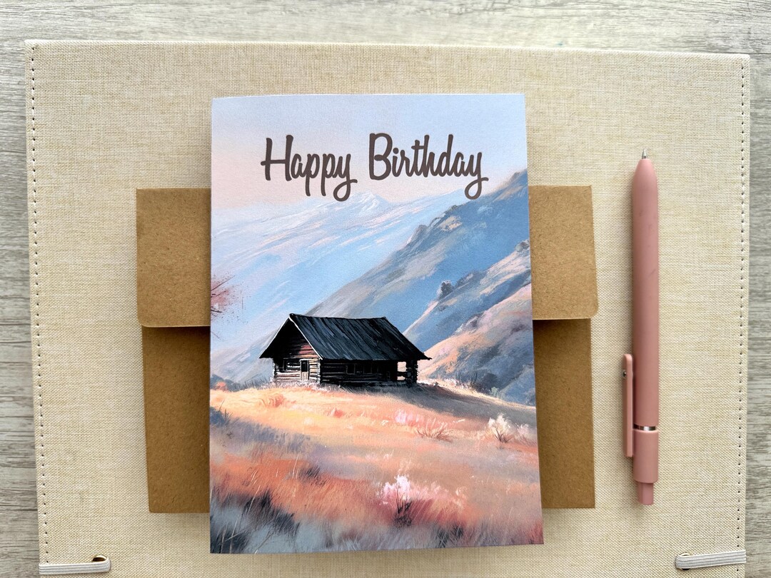 Mountain Landscape Birthday Card: Hiker Nature Theme - Etsy