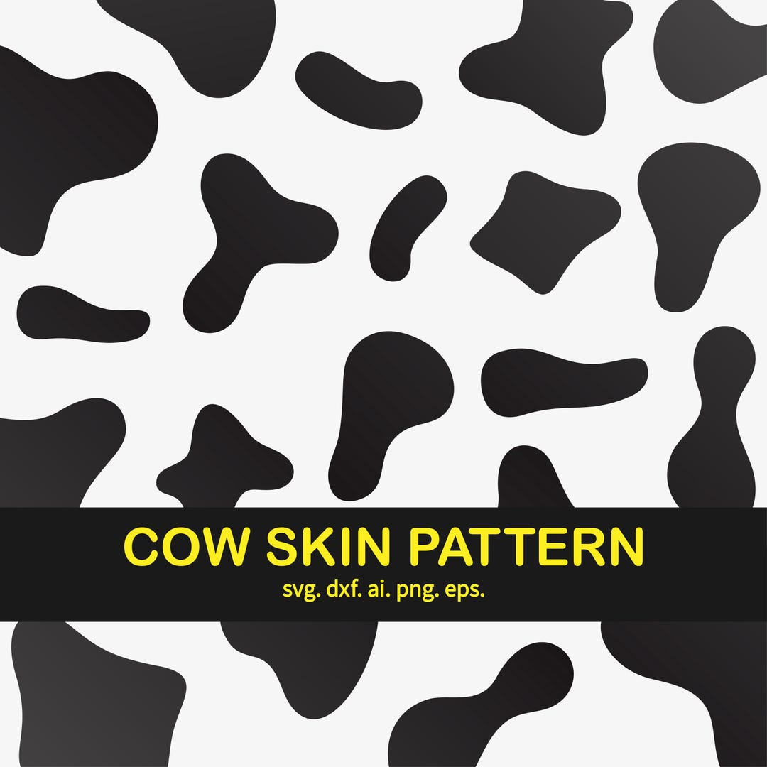 Seamless Cow Pattern Svg Dxf, Cow Print Svg, Animal Print Svg, COW ...