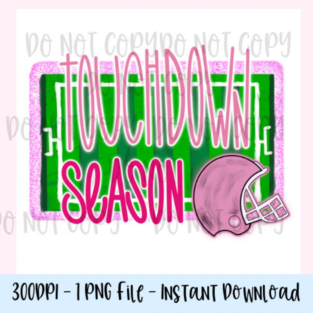 Pink Touchdown Season T Shirt Design - PNG - Preppy Football Tee Design ...
