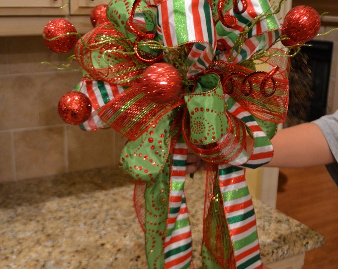 Festive Glitter Ball Christmas Tree Topper - Etsy