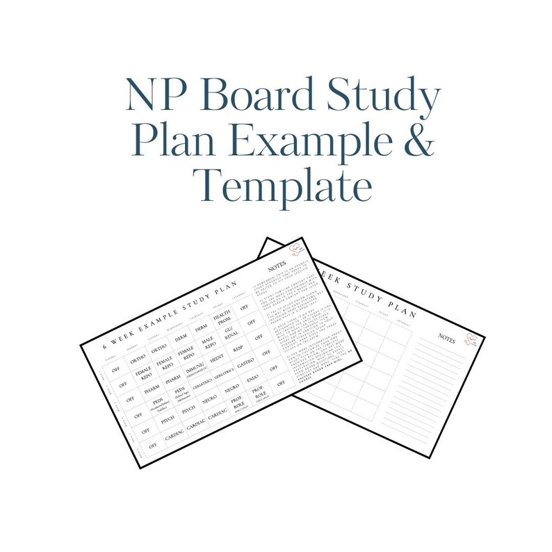 NP Board Study Plan Template - Etsy