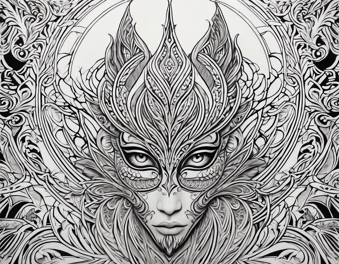 Adult Coloring Page, Mindfulness Digital Print, Download and Color, One ...