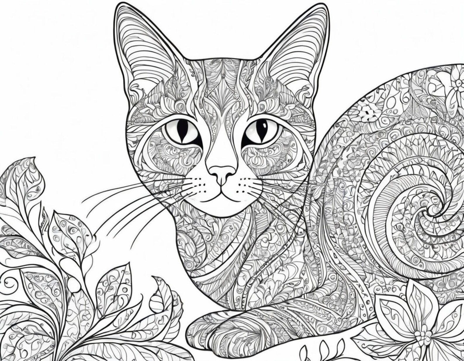 49 Detailed Cats Coloring Pages, Mindfulness and Relaxation, PDF ...