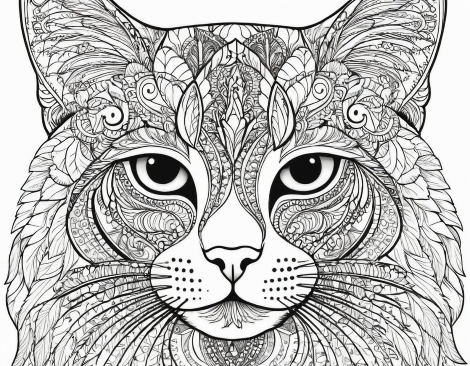 49 Detailed Cats Coloring Pages, Mindfulness and Relaxation, PDF ...