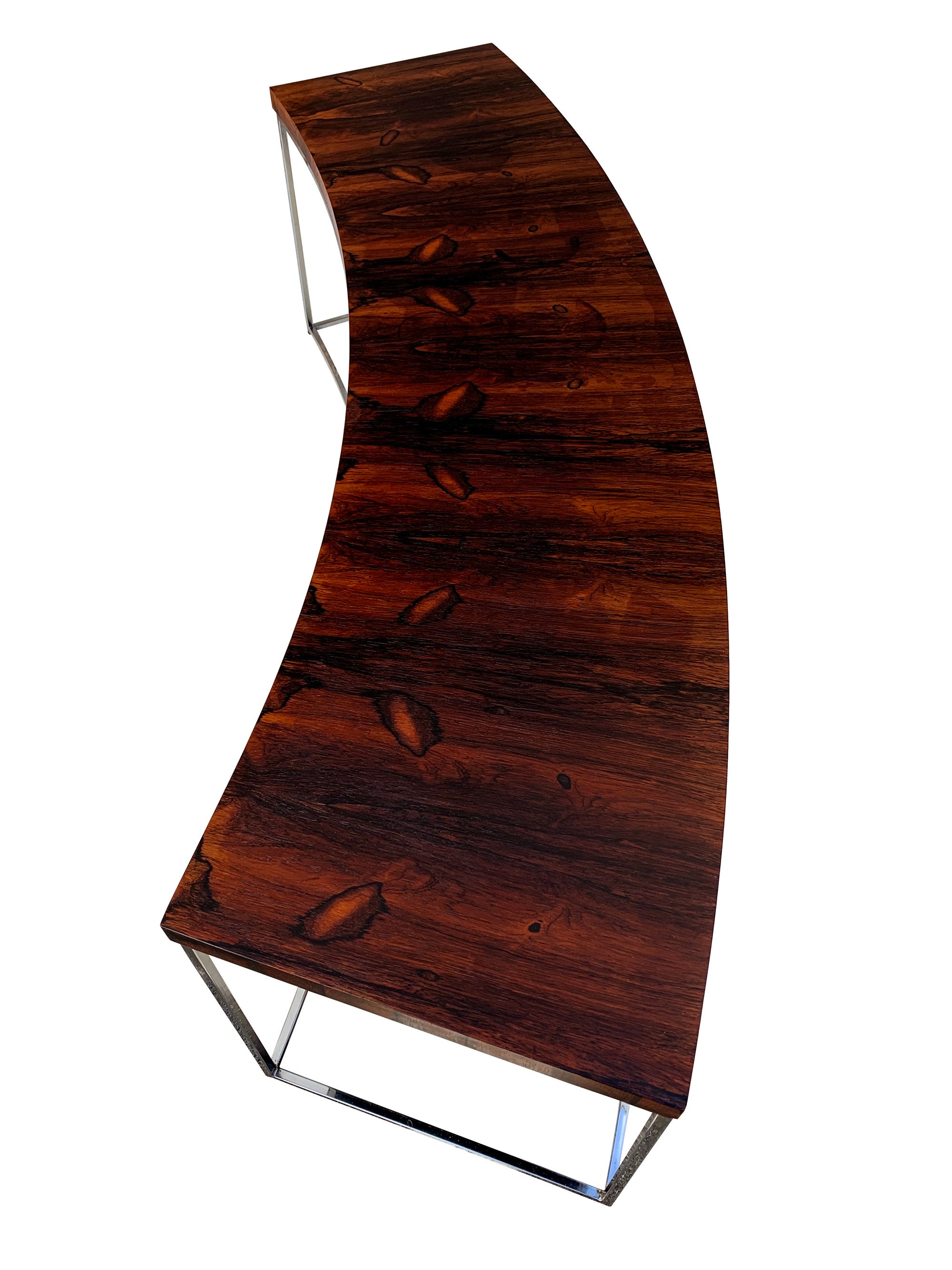 Milo Baughman Curved Rosewood Bench Sofa Console Table Mid - Etsy